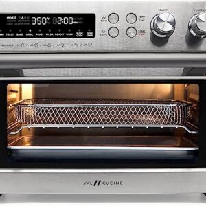 VAL CUCINE 26.3 QT/25 L Extra-Large Smart Air Fryer Toaster Oven, 10-in-1 Convection Countertop Oven Combination (Brushed Stainless Steel Finish)