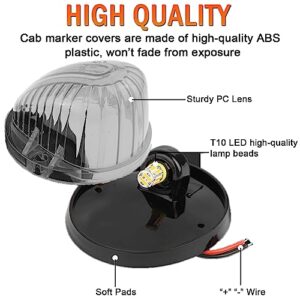 GLOFE Roof Running Cab Marker Light Smoked Cover Lens/Base and Green T10 LED Bulbs Compatible with 1977-1987 C/K Series Suburban and Blazer Pickup Truck, Enhances Safety and Visibility