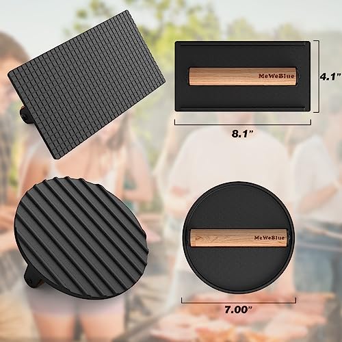 Smashed Burger Kit,Cast Iron Heavy Duty Burger Smasher 7" Round & 8.1‘’X4.1”Rectangle Hamburger Press for Blackstone Weber ,Burger Smasher Griddle Accessories Kit for Flat Top Griddle Grill Cooking