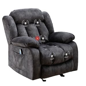 phoenix home rocker manual massage and heat recliner, grey