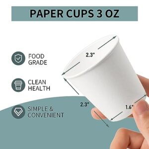 RACETOP [100 Count] 3 oz Paper Cups Bathroom, Small Paper Cups Disposable, Bathroom Cups, Mouthwash Cups, Ideal for Bathroom, Snack