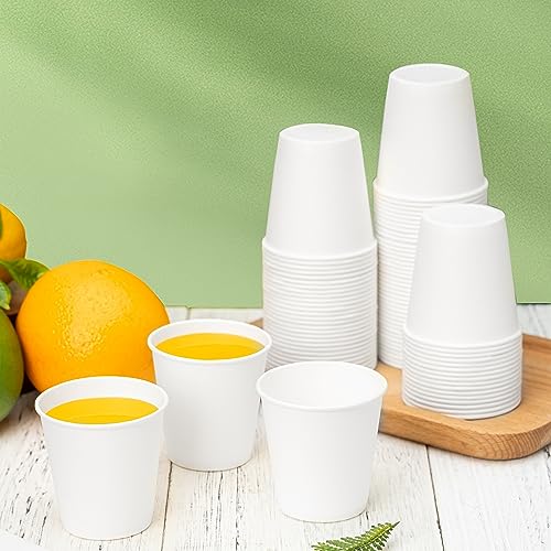 RACETOP [100 Count] 3 oz Paper Cups Bathroom, Small Paper Cups Disposable, Bathroom Cups, Mouthwash Cups, Ideal for Bathroom, Snack