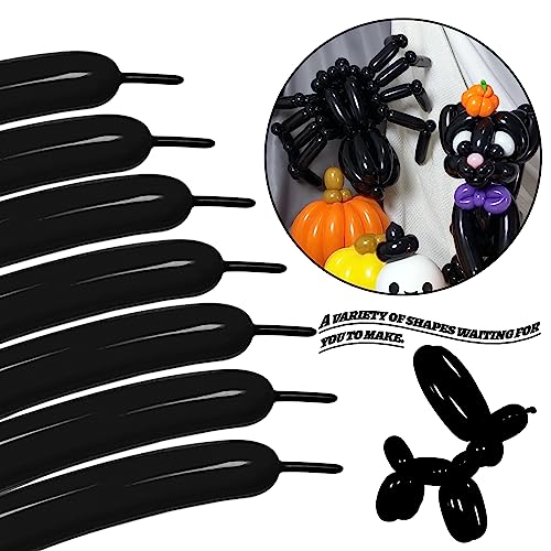 LXZFCRG 260 Balloons Black Long Balloons for Balloon Animals, 100pcs Twisting Balloons for Balloon Garland Animals Modeling Birthday Wedding Party Decorations