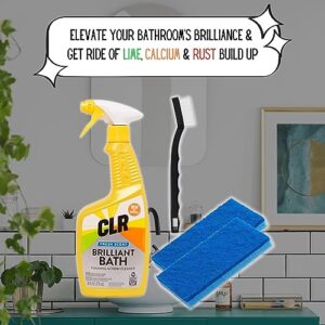 CLR Brilliant Bath Bathroom Cleaner Kit - 26oz. CLR Brilliant Bath Kitchen & Bathroom Cleaning Kit with Two Scrubber Sponges and Detail Grout Brush - Calcium Lime Rust Remover