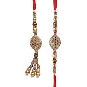 rakhi lumba set of 2 rakhi for brother and bhabhi bhaiya bhai rakhi set of 2 couple pair rakhi dora thread gift pack for raksha bandhan gifts rakhi bracelet for veera brother sister festival rakhi