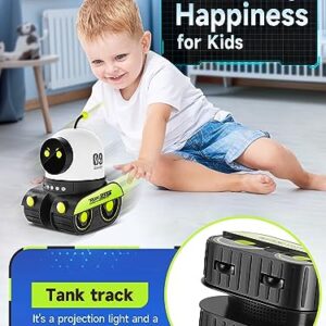 PIKOY Robot Night Light for Kids【12 Films】 Kids Night Light Projector,Bluetooth Music Baby Night Lights for Kids Room, 360° Rotation Rechargable Planets Star Projector Planetarium Projector Lamp