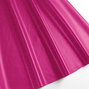 MakeMeChic Women's Plus Size Pleated Leather Mini Skirt High Waist A Line Skater PU Leather Short Skirt Hot Pink 4XL