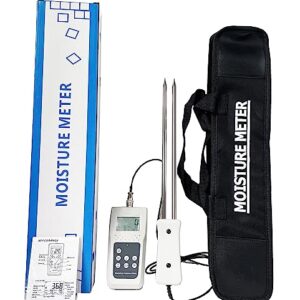 HFBTE Storage Hay Moisture Meter Tester Detector Statistical Hay Bale Moisture Meter Tester Range 5-82% for Alfalfa Pasture Knot Straw Leymus Chinensis Orchard Grass Pennisetum Hydridum And Other Hays