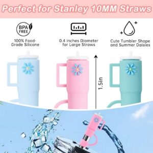 Straw Cover Cap for Stanley Cup, 4Pcs Straw Covers Topper Compatible with Stanley 30 40 OZ Tumbler Cup, 10MM Drinking Straw Tip Stopper Straws Covers for Stanley Tumbler Cups Accessories (Pink)