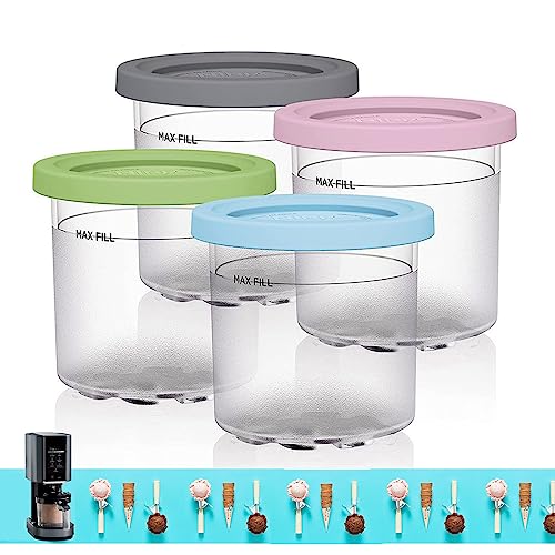 YHANNI Ice Cream Pints Cup, Kitchen Accessories, Safe & Leak-Proof Ice Cream Storage Containers with Lids for Ninja Cream Pints, Compatible with Ninja Ice Cream Makers (NC301/300/299)