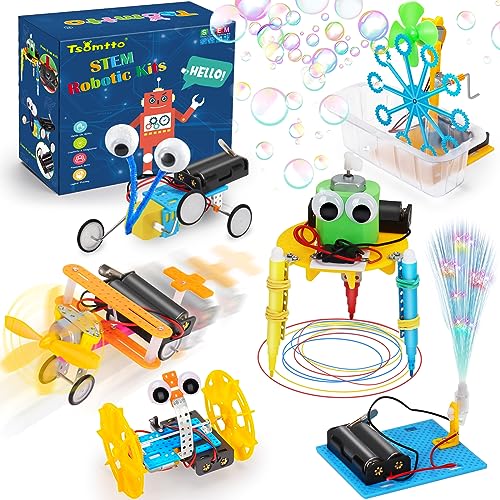 STEM Science Robotics Kit 6 Set Electronic Science Experiments Projects Activities for Kids DIY Engineering Building Kit Age 6-8 8-12 Motor Robot Toy for 6 7 8 9 10 11 12 + Years Old Boys Girls Gift