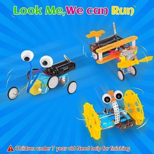 STEM Science Robotics Kit 6 Set Electronic Science Experiments Projects Activities for Kids DIY Engineering Building Kit Age 6-8 8-12 Motor Robot Toy for 6 7 8 9 10 11 12 + Years Old Boys Girls Gift