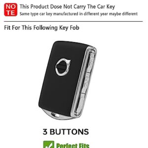 YINEOR for Volvo Key Fob Cover Metal Car Key Case Keychain Smart Key Fob Holder fob Protector Compatiblefor XC40 XC60 XC90 S60 S90 V60 V90 (Black)