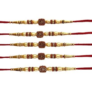 swamisp set of 5 rakhi for brother bhaiya bhabhi gift rakhi for family raksha bandhan festival rakhi for bhaiya and bhabhi wrist bands for loving sibling brother sister father friends