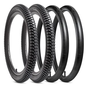 2 Pack 20" Bike Tires 20 x 2.125(57-406) and 20" Bike Tubes Compatible with 20x2.125 Bike Tires and Tubes (Y705)