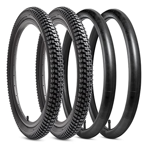 2 Pack 20" Bike Tires 20 x 2.125(57-406) and 20" Bike Tubes Compatible with 20x2.125 Bike Tires and Tubes (Y705)