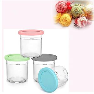 vrino creami deluxe pints, for ninja creami pints lids, creami deluxe pints airtight,reusable for nc301 nc300 nc299am series ice cream maker