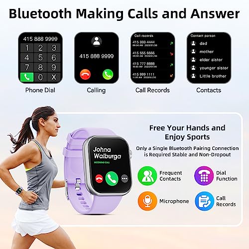 Hwagol Smart Watch,Bluetooth Call Smartwatch for Men Women,Monitor Heart Rate/Sleep/Blood Oxygen/Pedometer,Multiple Exercise Modes,Compatible with iOS and Android, 1.85-inch Screen Fitness Trackers