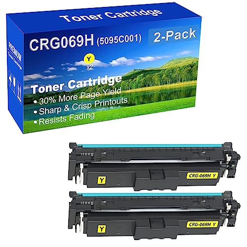 2-Pack (Yellow) Compatible High Capacity CRG-069H CRG069H (5095C001) Toner Cartridge Used for Canon MF753Cdw MF751Cdw LBP674Cdw LBP673Cdw LBP674Cx MF752Cdw MF756Cx Printer