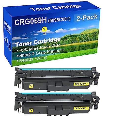 2-Pack (Yellow) Compatible MF753Cdw MF751Cdw LBP674Cdw LBP673Cdw LBP674Cx MF752Cdw MF756Cx Printer Toner Cartridge High Capacity Replacement for Canon CRG-069H CRG069H (5095C001) Toner Cartridge