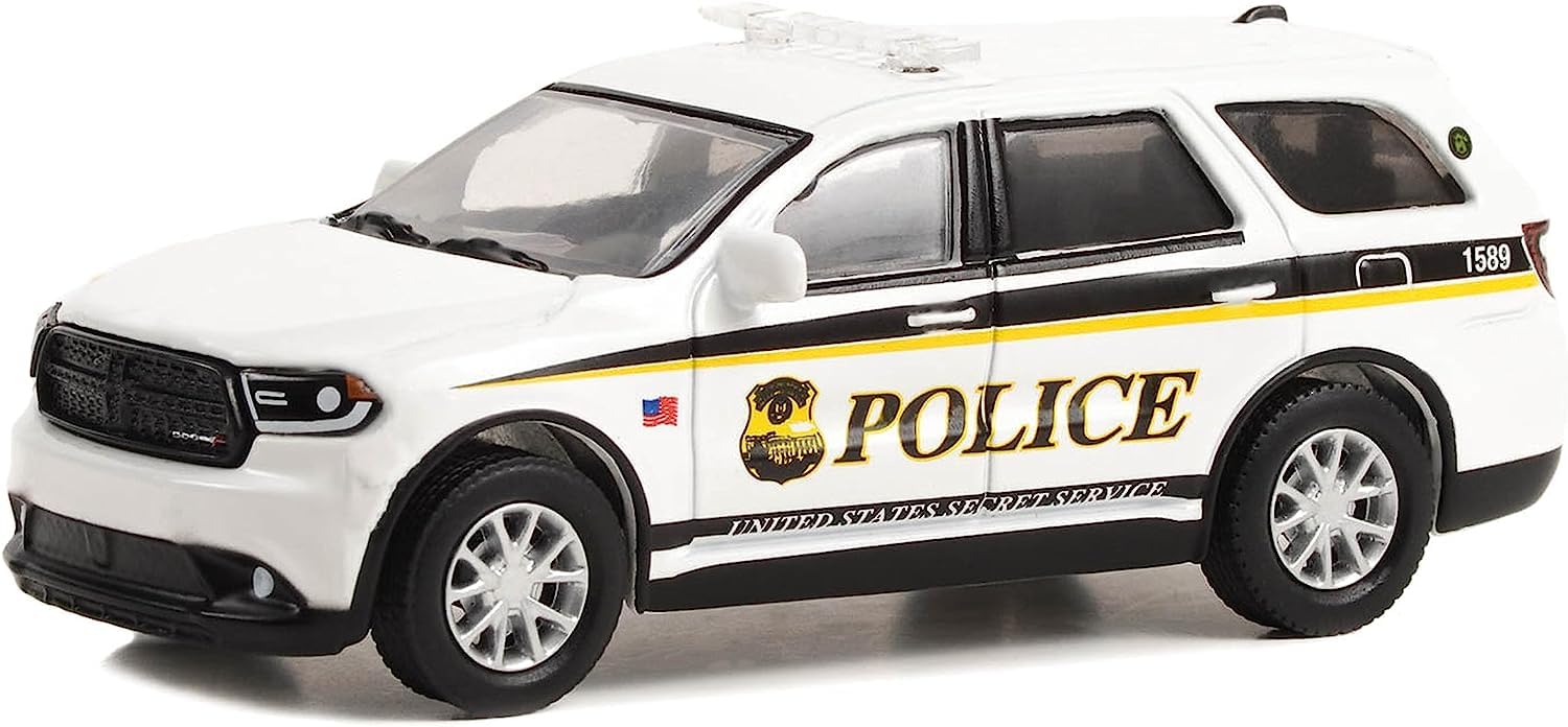 2018 Durango Pursuit White United States Secret Service Police Washington DC Hot Pursuit Special Edition 1/64 Diecast Model Car by Greenlight 43015E