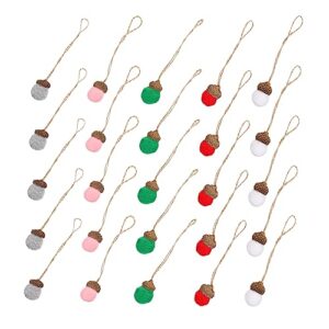 runrotoo 30pcs christmas acorn ball christmas tree decorations christmas decor christmas ornaments felt hanging decorations felt acorn ornament fake christmas nutty gift colorful wool felt