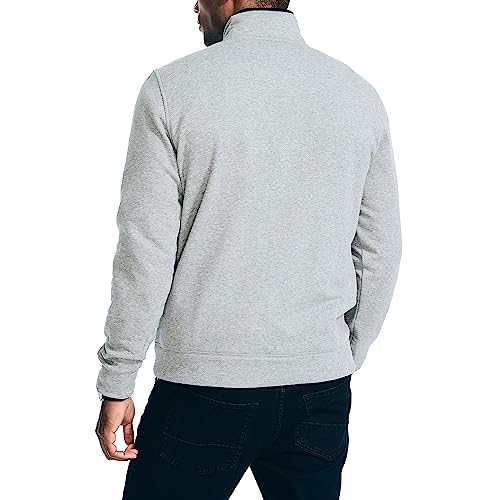 Nautica Men's Quarter-Zip Sweatshirt, Stone Grey Heather