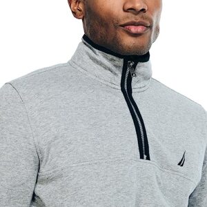 Nautica Men's Quarter-Zip Sweatshirt, Stone Grey Heather