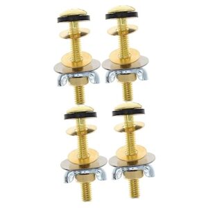 housoutil 4 pcs toilet tank bolts toilet screws metal screws toilet bolts toilet fixing bolt toilet bolts metal toilet washers bolts toilet cover bolts universal toilet seat bolts nut golden