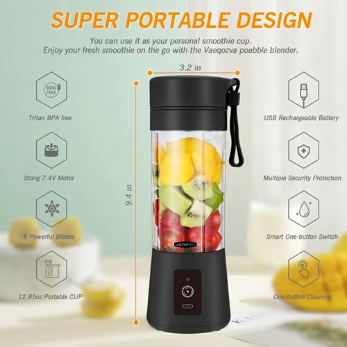 UgenixPRO® Electric USB Portable Juicer Mini Blender and Smoothies Six Blades Great for Mixing Portable Blender (Green)