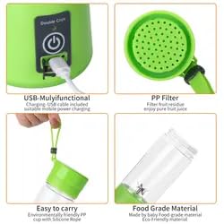 UgenixPRO® Electric USB Portable Juicer Mini Blender and Smoothies Six Blades Great for Mixing Portable Blender (Green)