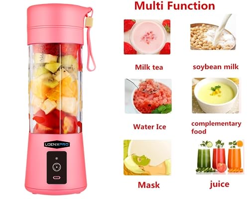 UgenixPRO® Electric USB Portable Juicer Mini Blender and Smoothies Six Blades Great for Mixing Portable Blender (Green)