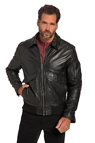 JP 1880 Menswear Premium leather jacket, leather, finest lamb nappa leather, shirt collar, metal zip, large pockets black XXXXXX-Large 820698100