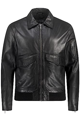 JP 1880 Menswear Premium leather jacket, leather, finest lamb nappa leather, shirt collar, metal zip, large pockets black XXXXXX-Large 820698100