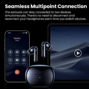 TRANYA Nova Hybrid Active Noise Canceling Wireless Earbuds, Qualcomm® 3072 aptX™ Adaptive LE Audio, 6 Mics with CVC 8.0 for Clear Calls, Multipoint Connection, Transparency Mode, Customized APP