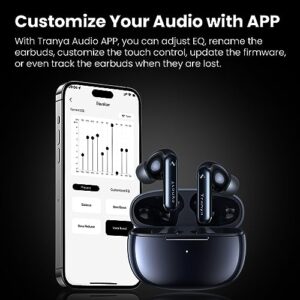 TRANYA Nova Hybrid Active Noise Canceling Wireless Earbuds, Qualcomm® 3072 aptX™ Adaptive LE Audio, 6 Mics with CVC 8.0 for Clear Calls, Multipoint Connection, Transparency Mode, Customized APP