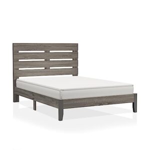 24/7 Shop at Home Kaya Transitional Wood Platform Bed with Tapered Legs for Bedroom, Guest Room Bed, California King-Size, Gray