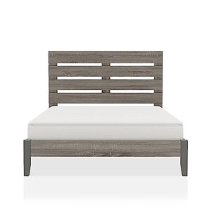 24/7 Shop at Home Kaya Transitional Wood Platform Bed with Tapered Legs for Bedroom, Guest Room Bed, California King-Size, Gray