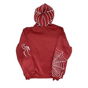 Meiweileya Y2k Full Zip Up Hoodie Spider Skeleton Graphic Jackets for Women Man Teen Girls Aesthetic Harajuku Clothes