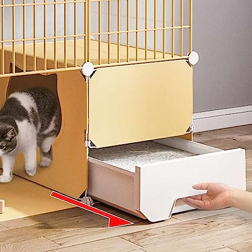 Cat Cage - Chinchilla Cage Rabbit cage Indoor Large with Litter Box DIY Cat Playpen Detachable Metal Wire Kitten Kennels Crate Small Animal Cage for Pet (Size : 75 * 49 * 73cm)