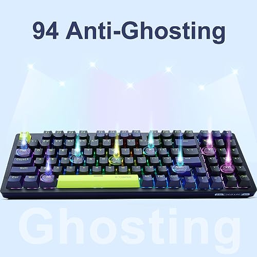 E-YOOSO Z-94 Mechanical Gaming Keyboard Rainbow Backlit, 94 Key Gaming Keyboard for Office and Games (Red Switch)