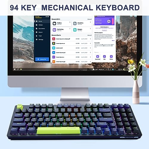 E-YOOSO Z-94 Mechanical Gaming Keyboard Rainbow Backlit, 94 Key Gaming Keyboard for Office and Games (Red Switch)