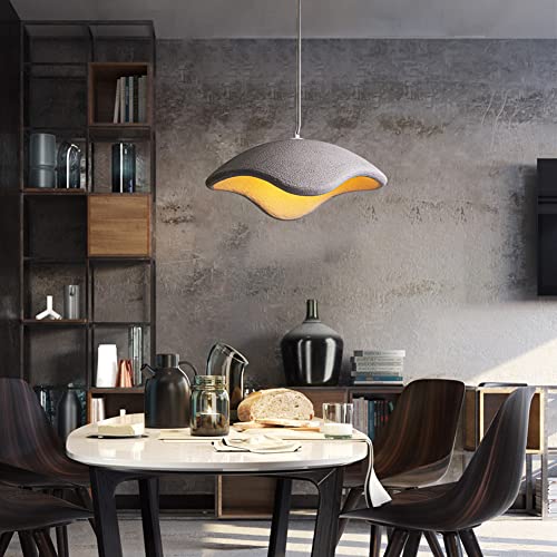 JUTHTBO 11.8in Pendant Light Fixtures，Modern Japanese Lamp for Room Lighting in Resin Materials，Concrete Pendant Light，Wabi-sabi Pendant Lights，lamparas colgantes for Dining Room