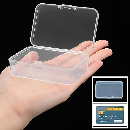 39 pack Clear Plastic Storage Cases Small Beads Organizer Container Transparent Boxes with Hinged Lid for Small Items with Hinged Lid and Rectangle Clear Craft Supply Cases (3.35 x 2.17 x 0.98 Inches)