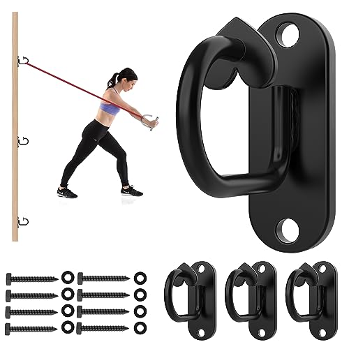 4PCS Resistance Band Wall Anchor, Wall Mount Workout Anchors for Suspension Training, Body Weight Straps, Strength Training, Yoga, Home Gym