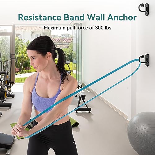 4PCS Resistance Band Wall Anchor, Wall Mount Workout Anchors for Suspension Training, Body Weight Straps, Strength Training, Yoga, Home Gym