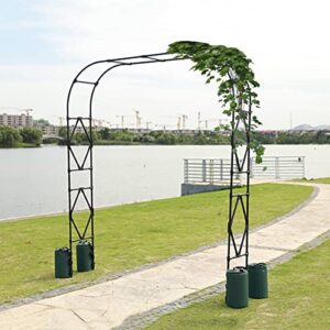 garden arch heavy duty metal rose arch arbor archway arches trellis frame for wedding black wedding arch 1.2m 1.5m 1.8m 2.8m (size : w2.1xh2.4m) (rose w3xh2.4m)