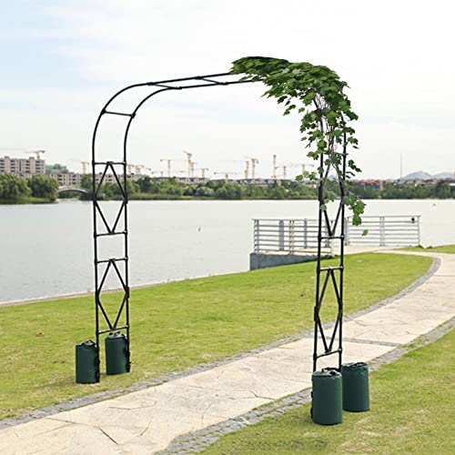 Garden Arch Heavy Duty Metal Rose Arch Arbor Archway Arches Trellis Frame for Wedding Black Wedding Arch 1.2m 1.5m 1.8m 2.8m (Size : W2.1xH2.4m) (Rose W3xH2.4m)