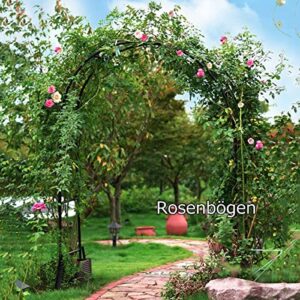 Garden Arch Heavy Duty Metal Rose Arch Arbor Archway Arches Trellis Frame for Wedding Black Wedding Arch 1.2m 1.5m 1.8m 2.8m (Size : W2.1xH2.4m) (Rose W3xH2.4m)