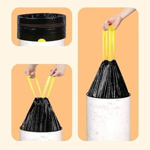 100 Count Drawstring Trash Bags, Jixik 4 Gallon Thickened Garbage Bags 17.7" x 19.7" Unscented Trash Bags for Kitchen, Bathroom, Office Waste Bin Liners